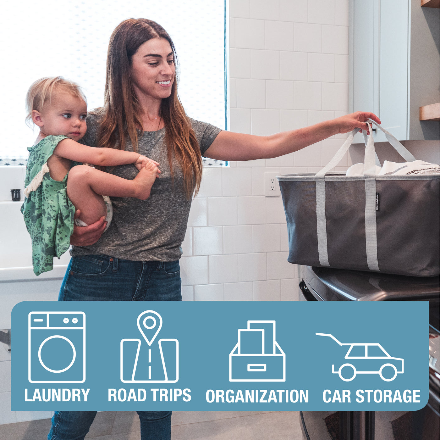 Collapsible Laundry Tote - CleverMade