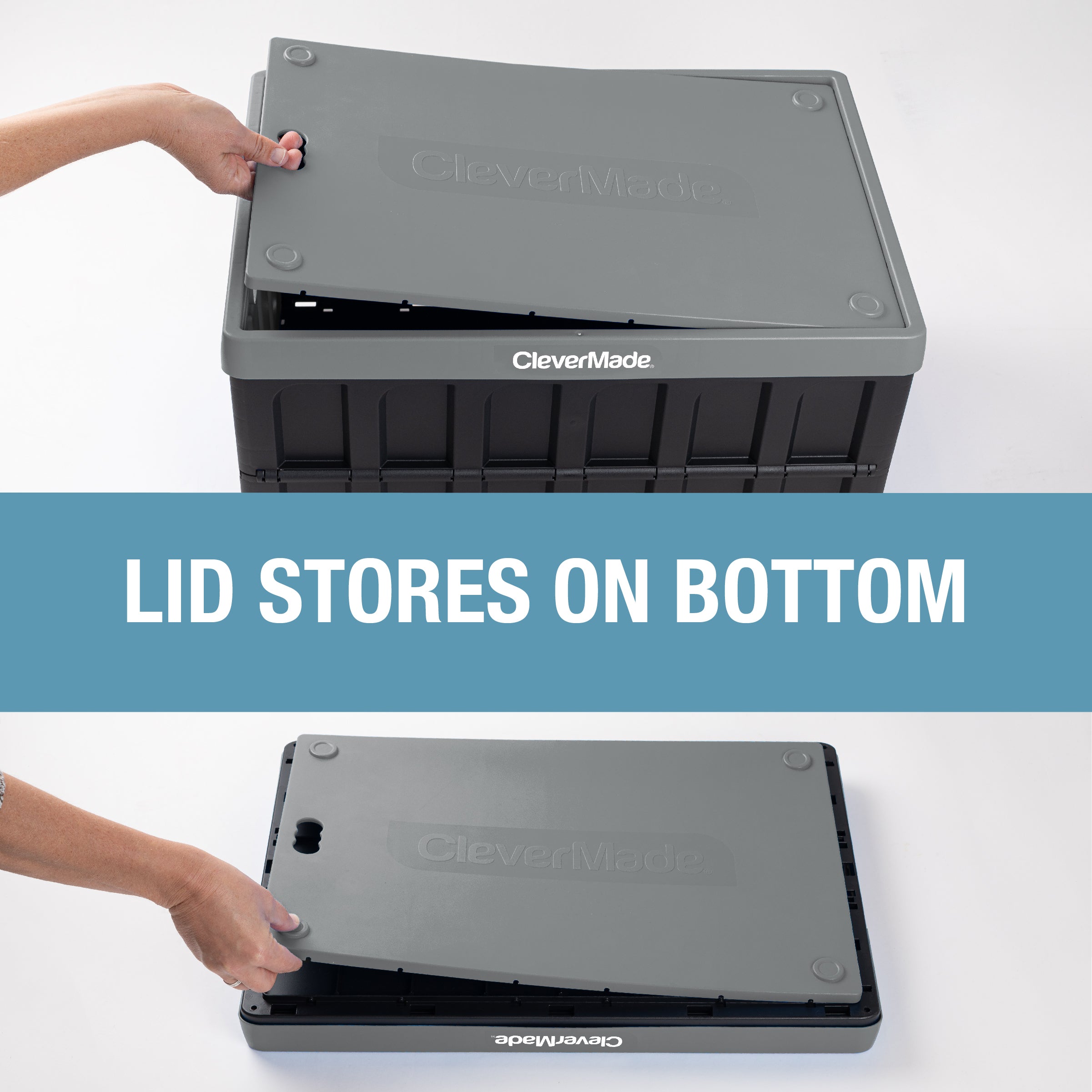 Collapsible Storage Bin with Lid - CleverMade