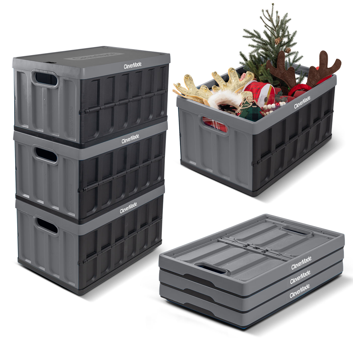 Collapsible Storage Bin with Lid - CleverMade