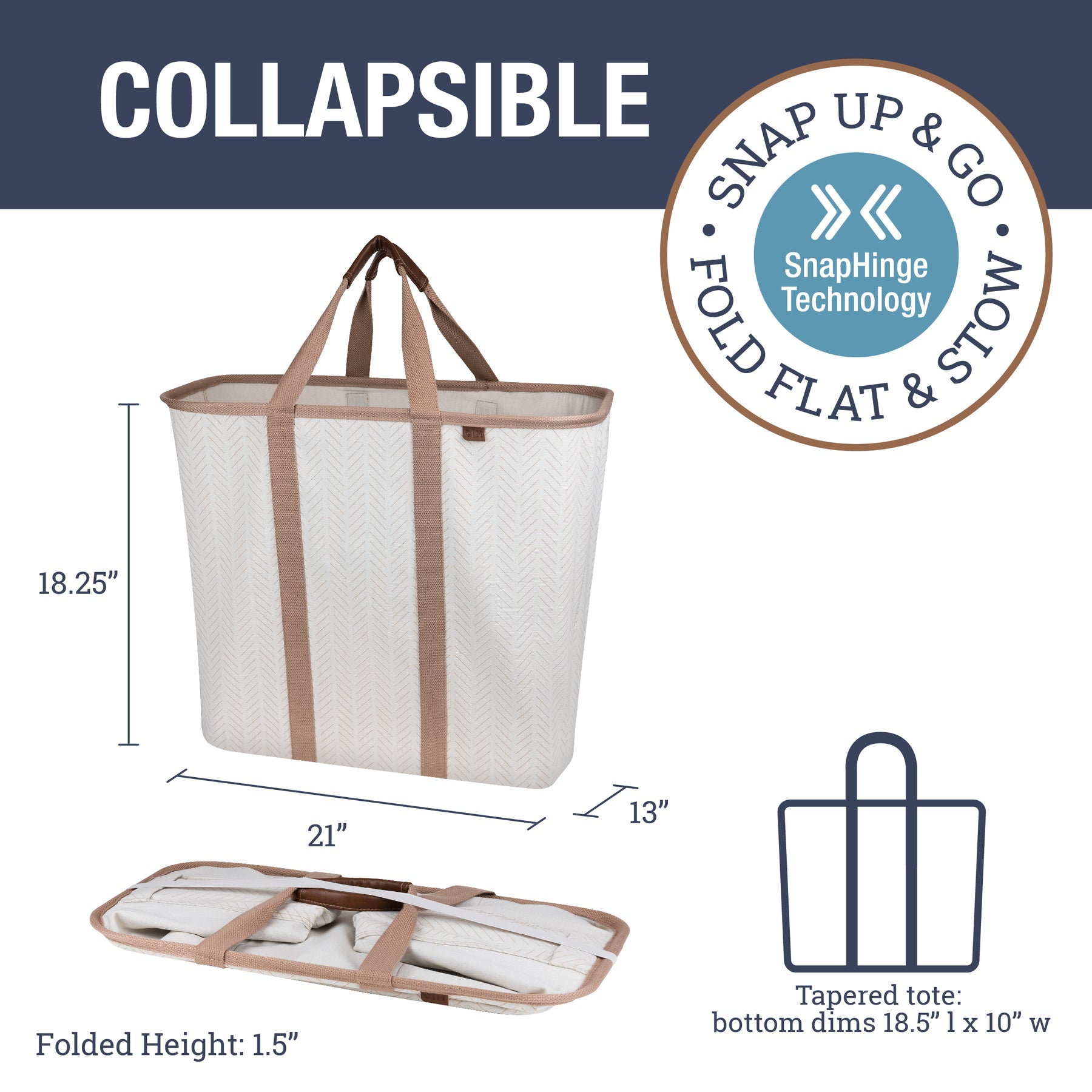 Collapsible Laundry Caddy LUXE - CleverMade